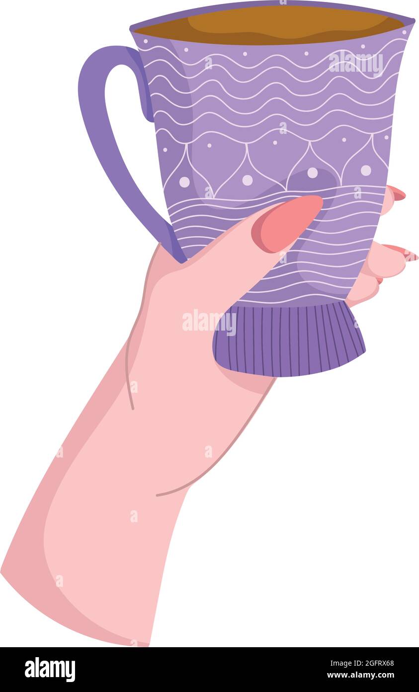 hand holding cup Stock Vector Image & Art - Alamy