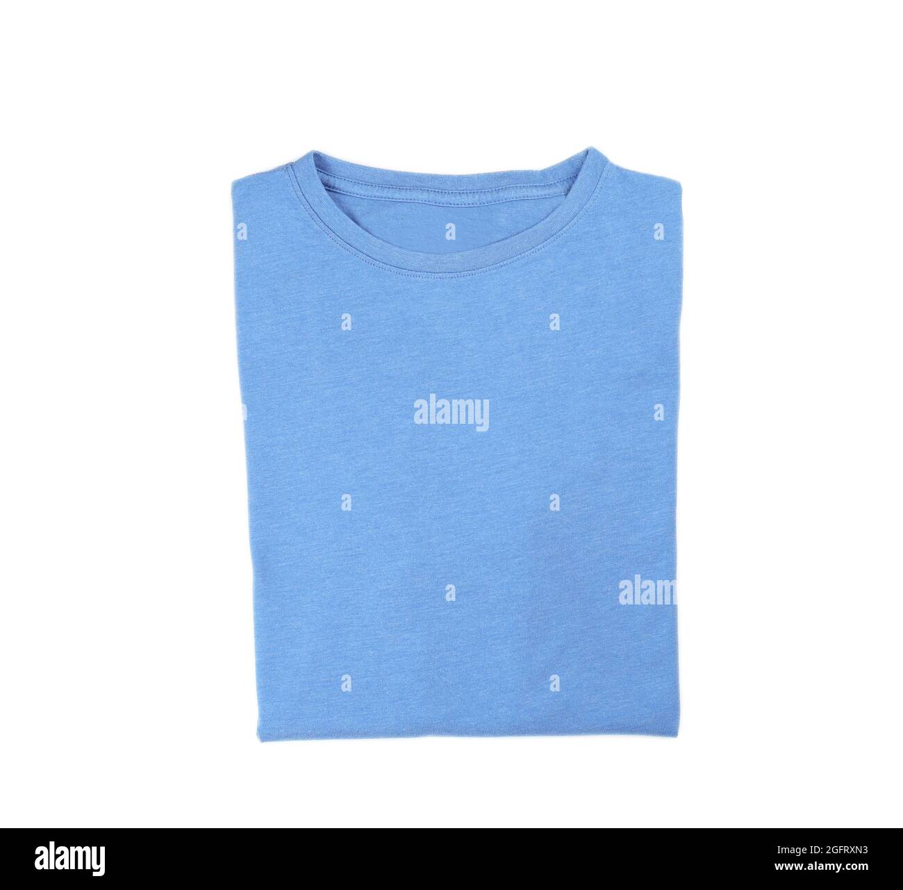 Blank blue t-shirt on white background Stock Photo - Alamy