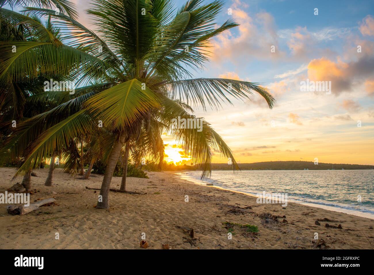 Sun rising over the beach - Puerto Rico Stock Photo - Alamy