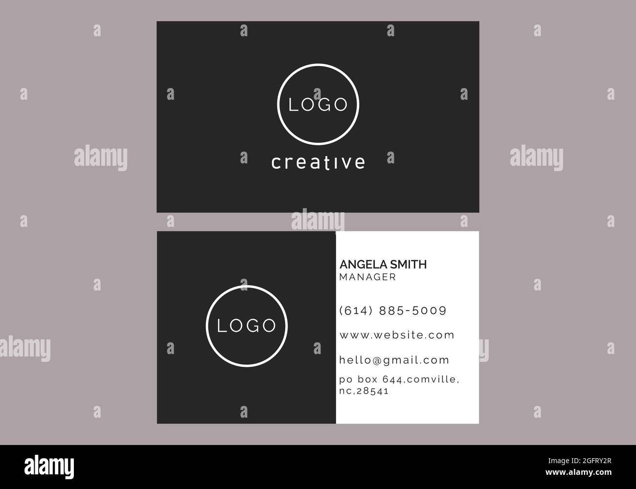 Blue business card minimal Stock Vector Images - Alamy