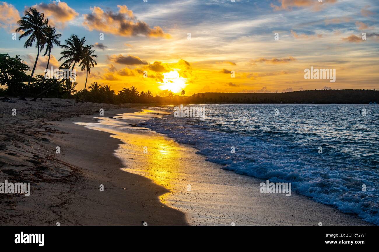 Sun rising over the beach - Puerto Rico Stock Photo - Alamy