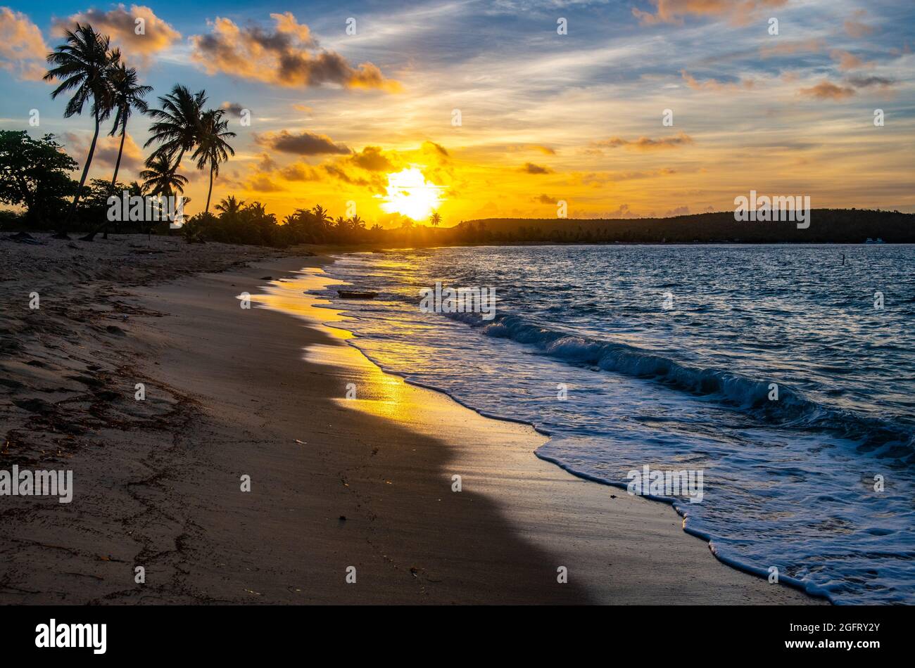 Sun rising over the beach - Puerto Rico Stock Photo - Alamy