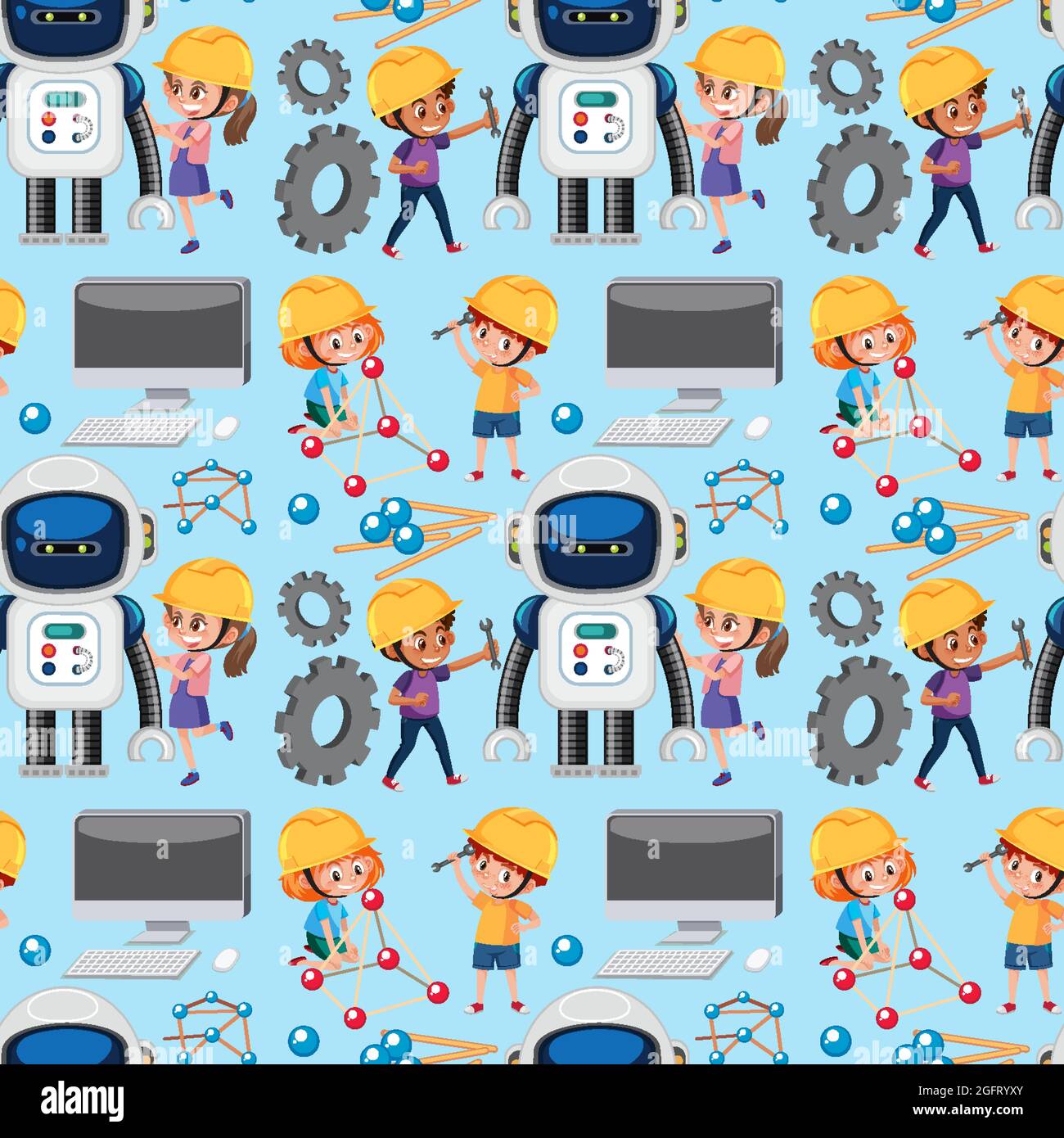 Children learning Technology with tools illustration Stock Vector Image ...