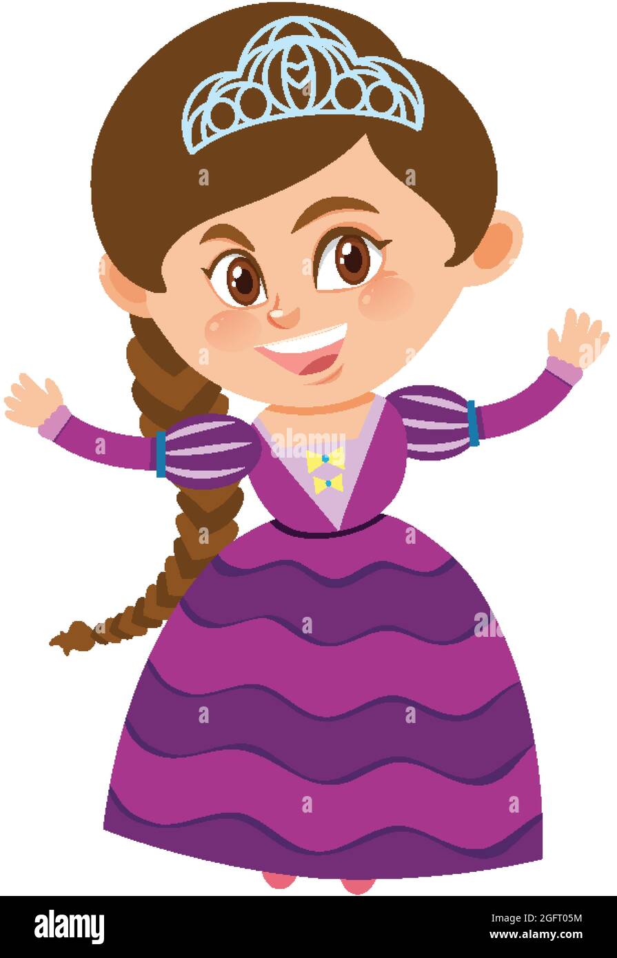 Happy princess on white background illustration Stock Vector Image ...