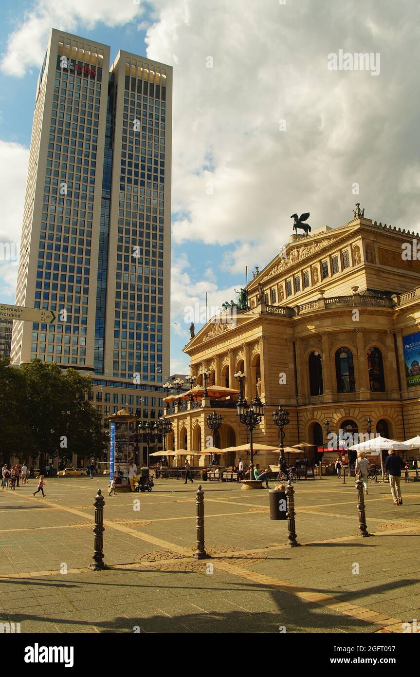 FRANKFURT, GERMANY - Aug 20, 2021: Opernplatz square in Frankfurt ...