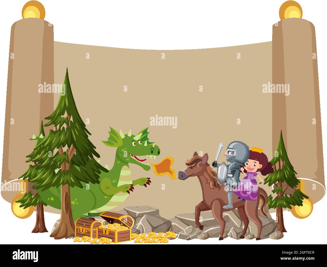 Medieval paper roll template illustration Stock Vector Image & Art - Alamy