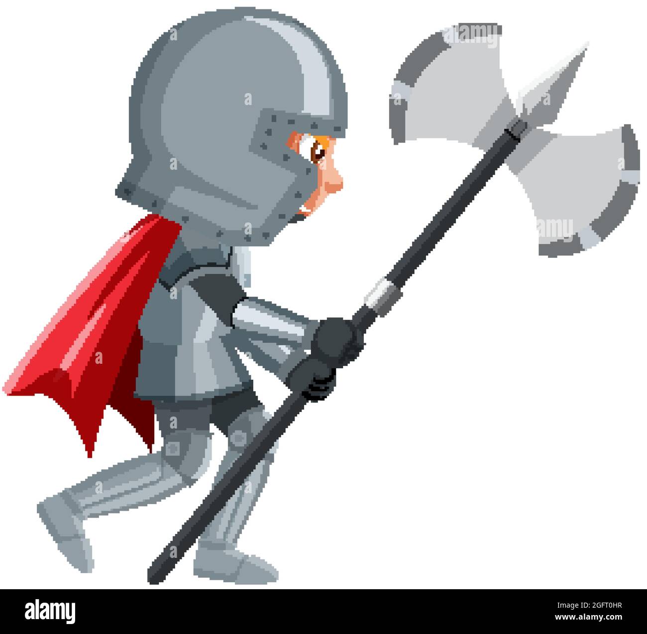 Knight cartoon character on white background illustration Stock Vector ...