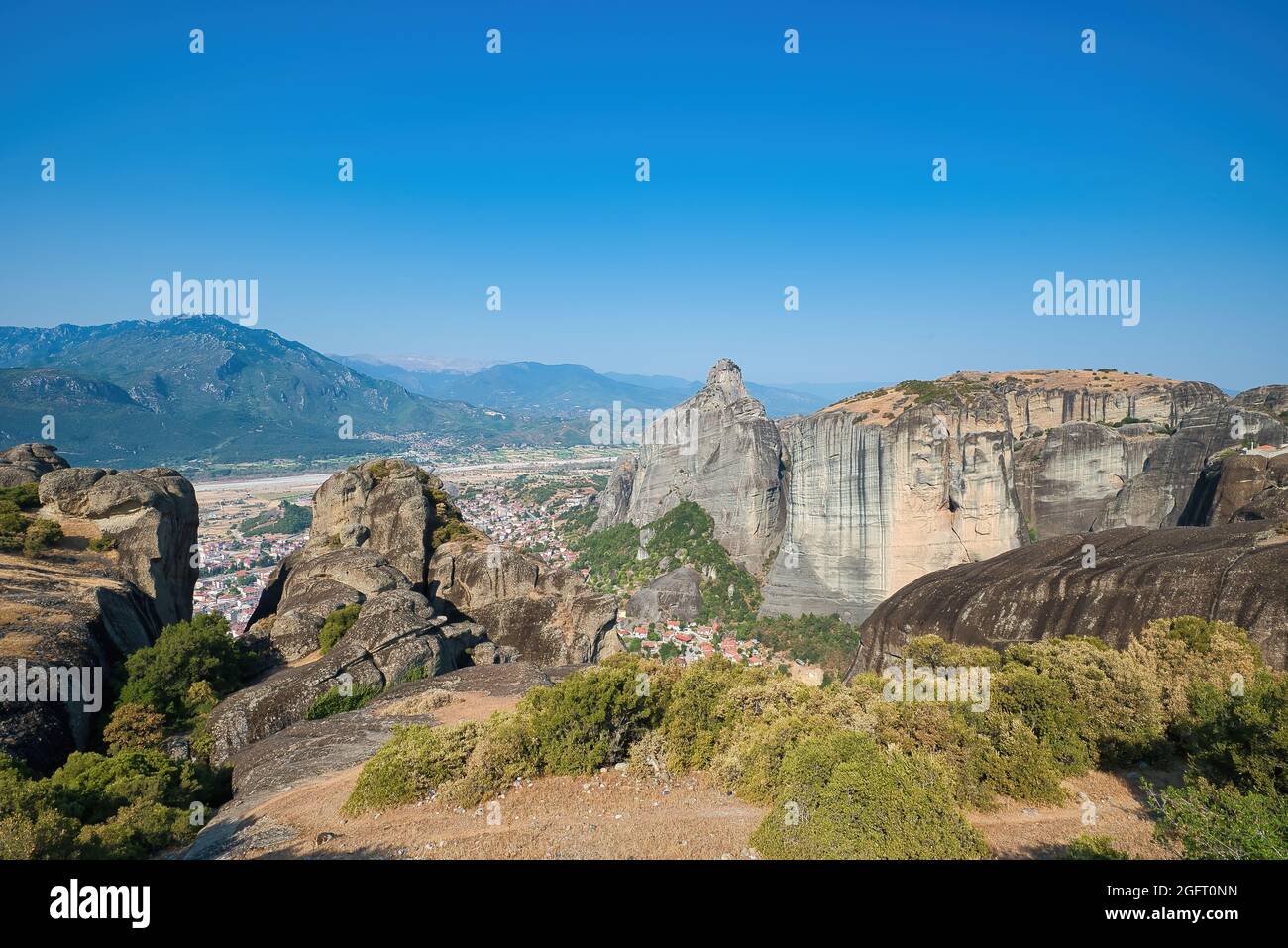 Meteora, Greece. Terrible rock formations of sandstone Stock Photo - Alamy