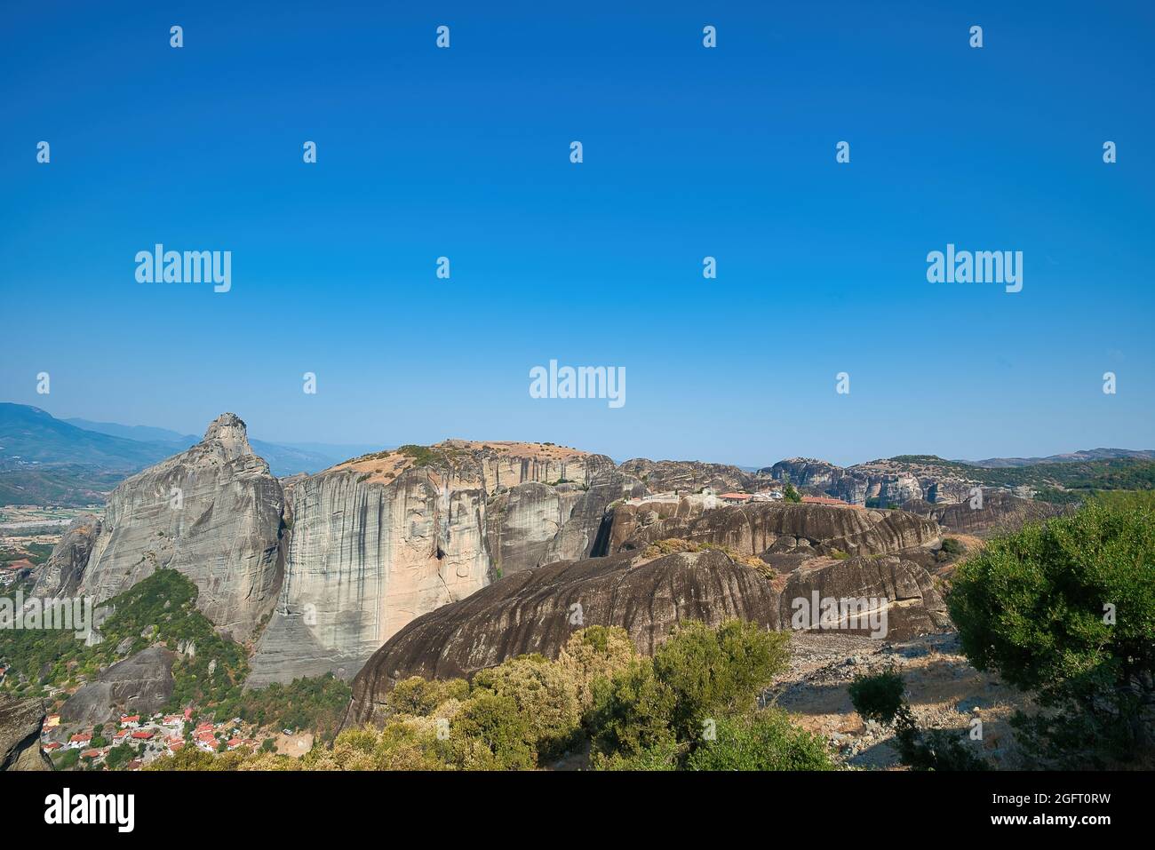 Meteora, Greece. Terrible rock formations of sandstone Stock Photo - Alamy