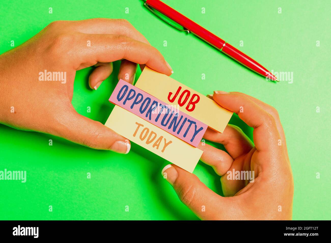 Hand writing sign Job Opportunity. Business idea an opportunity of ...