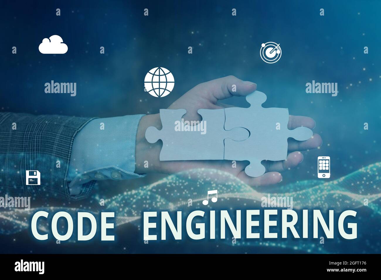 Sign displaying Code Engineering. Business showcase application of ...