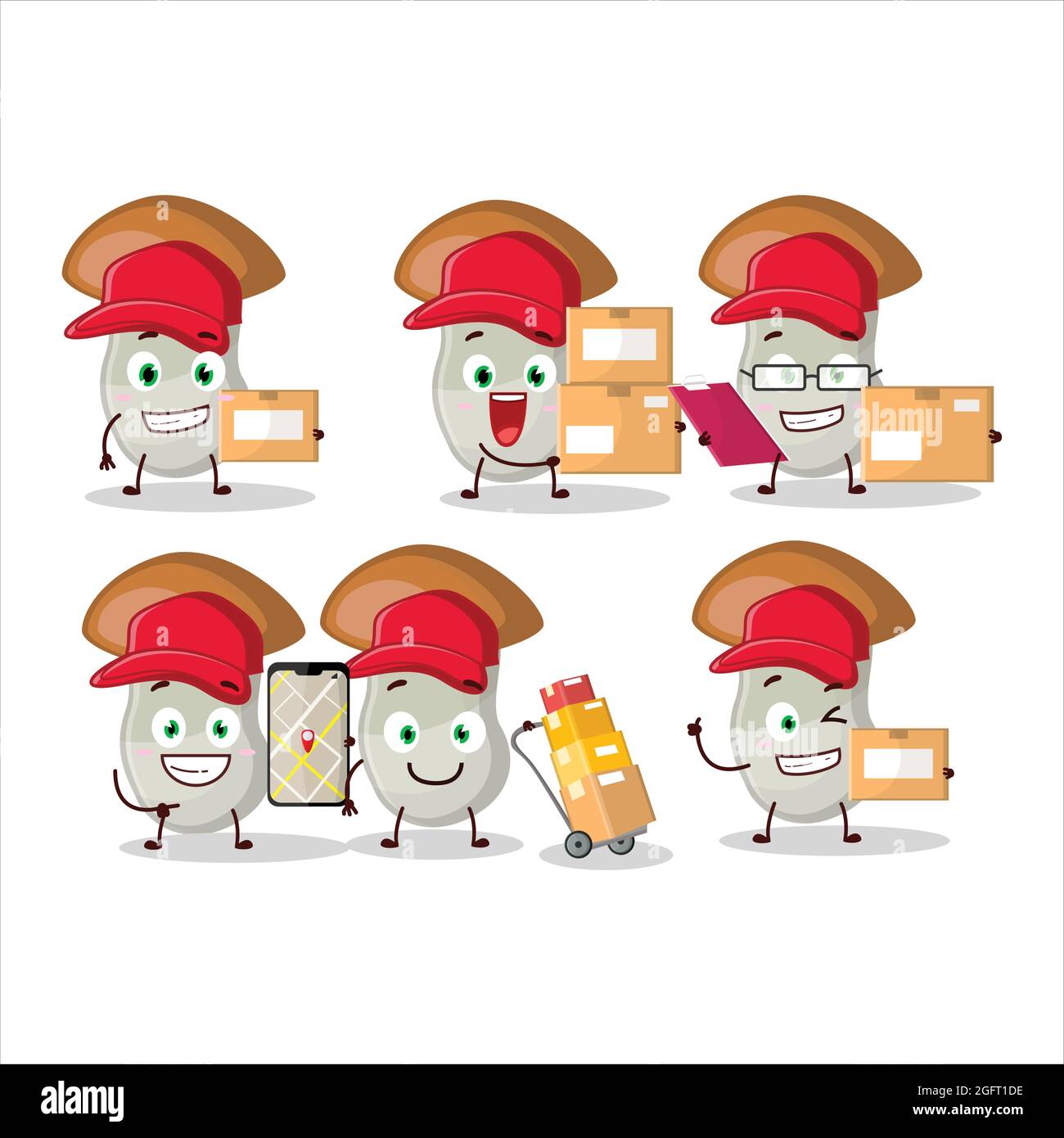Cartoon character design of aspen working as a courier. Vector ...