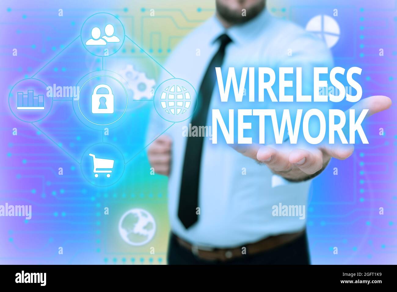 Text showing inspiration Wireless Network. Business concept computer ...