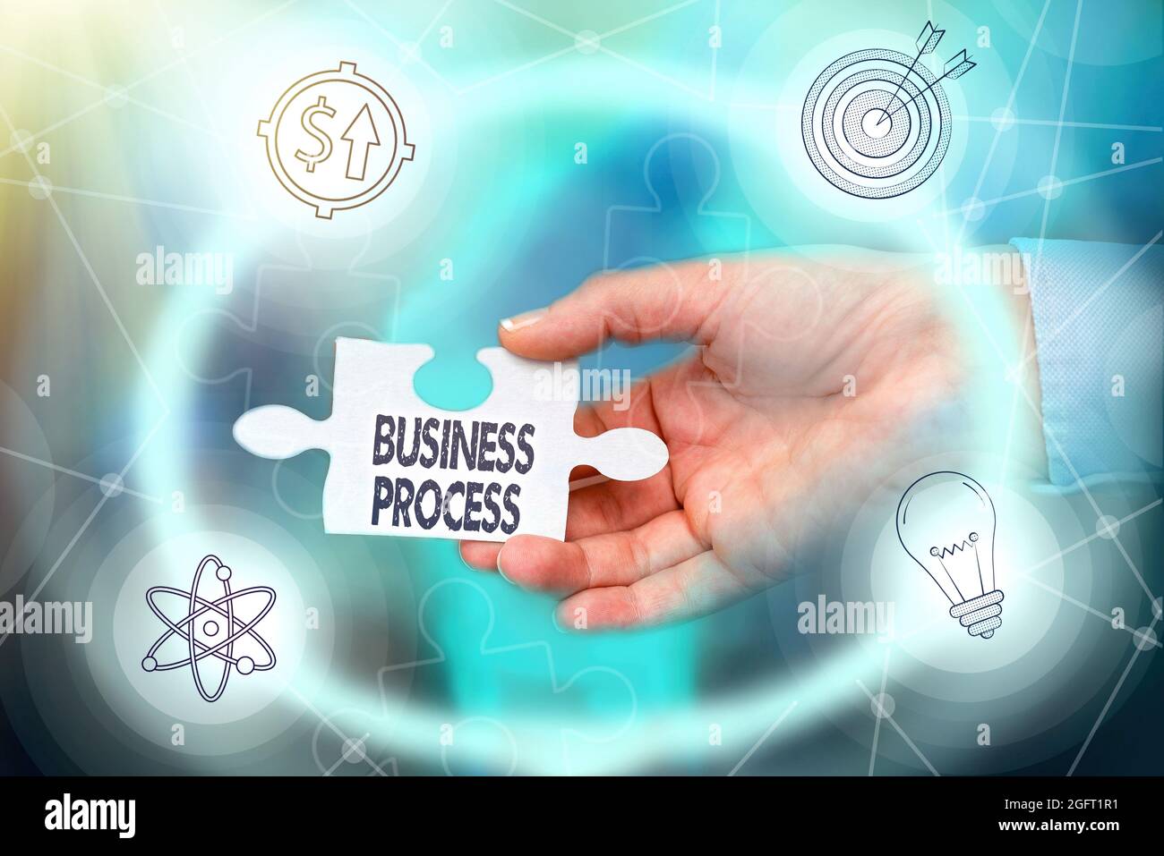 Hand writing sign Business Process. Business overview implemented to ...