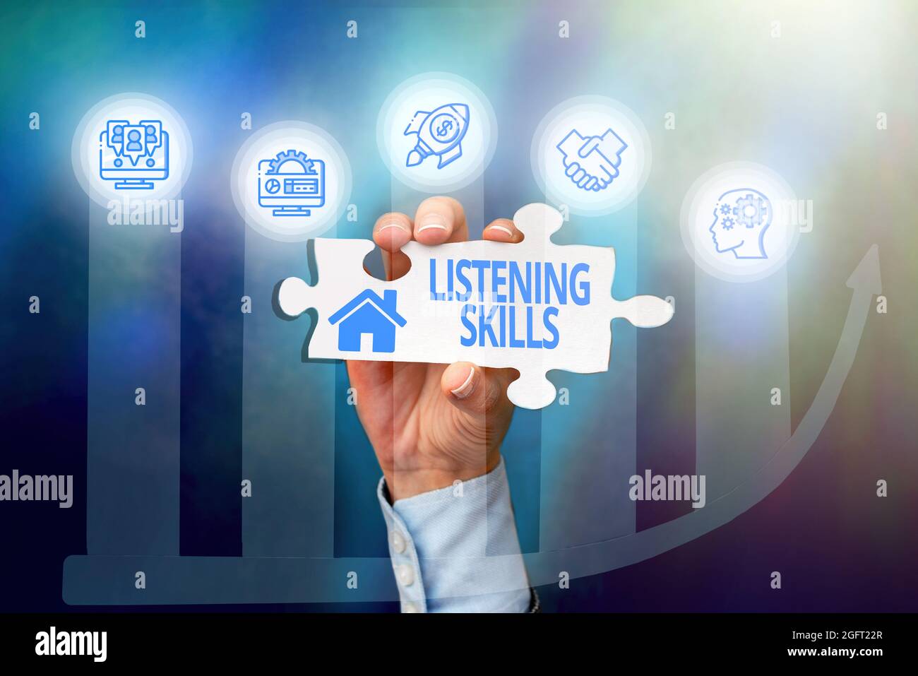 Handwriting text Listening Skills. Word Written on ability to ...