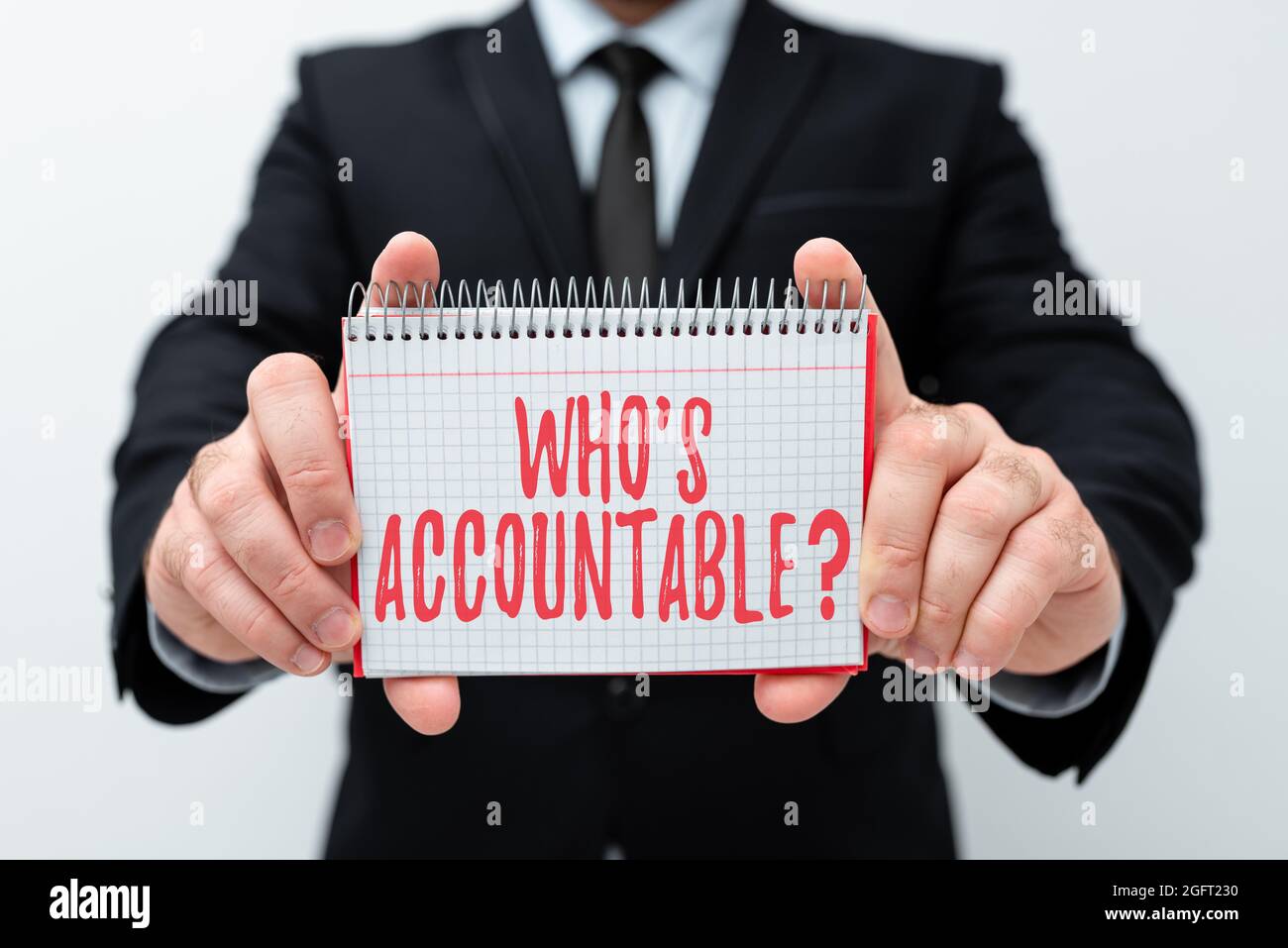 Conceptual caption Who S Accountable. Concept meaning answerable for ...