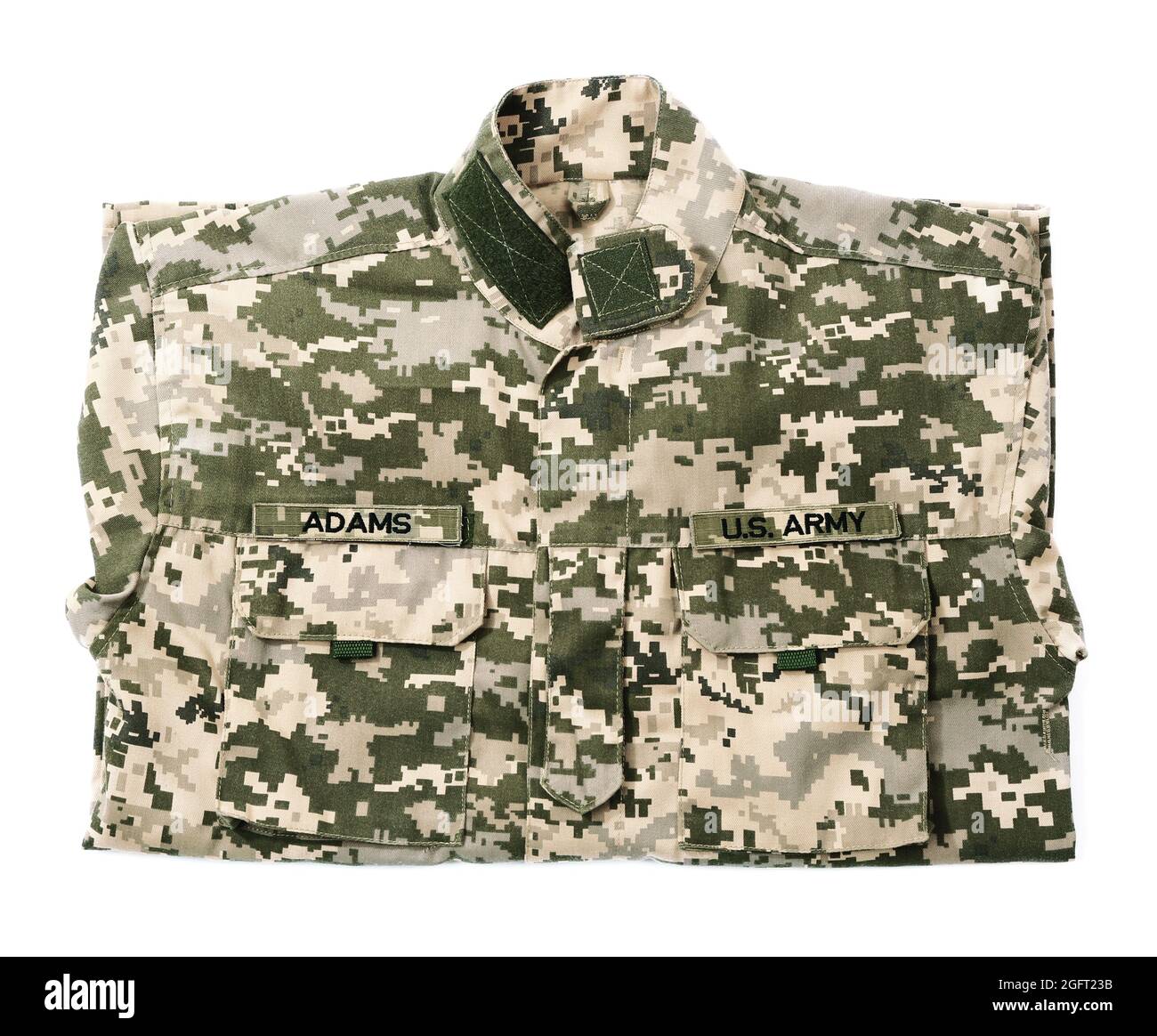 Military clothes on white background Stock Photo - Alamy