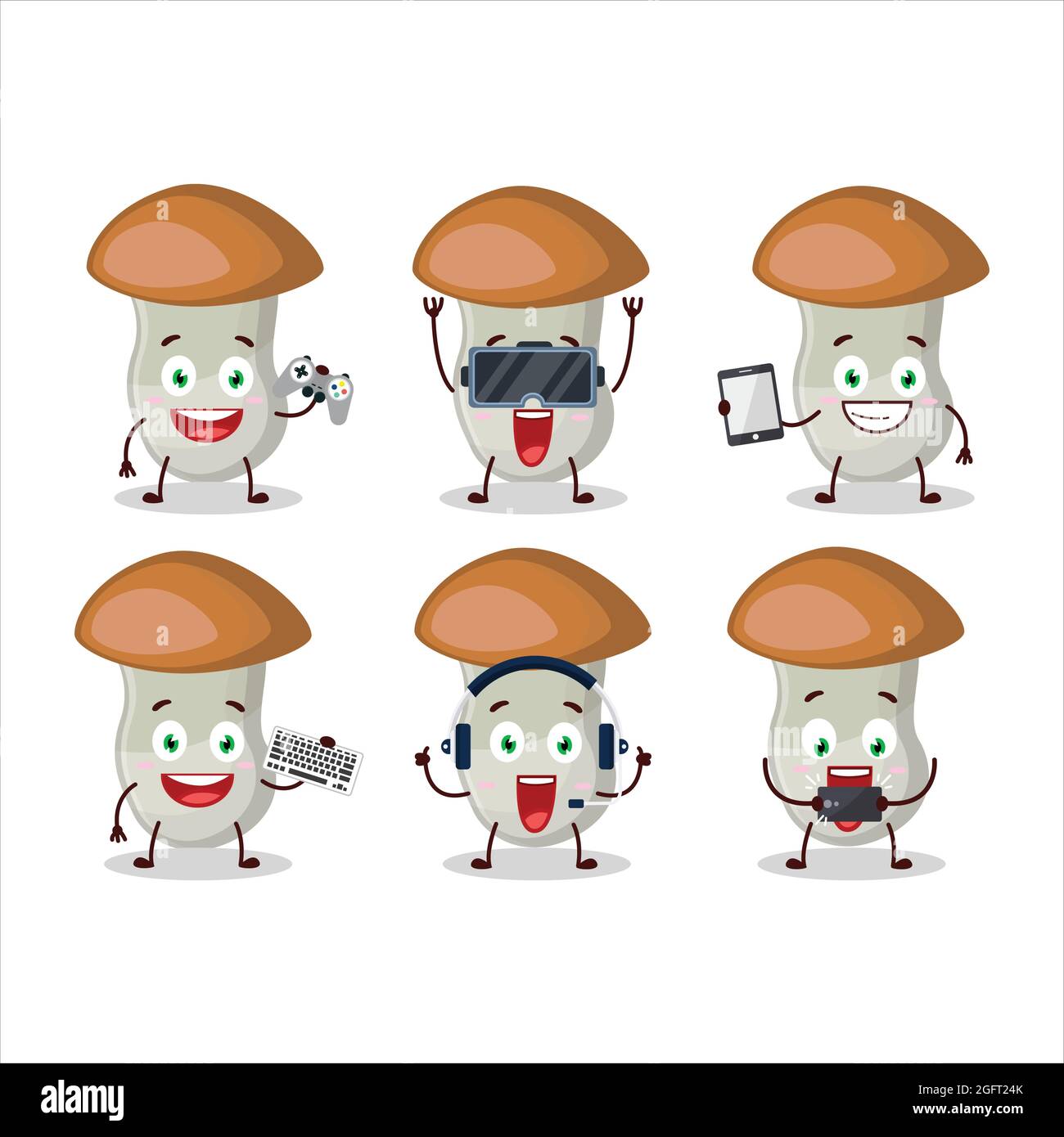 Aspen cartoon character are playing games with various cute emoticons ...