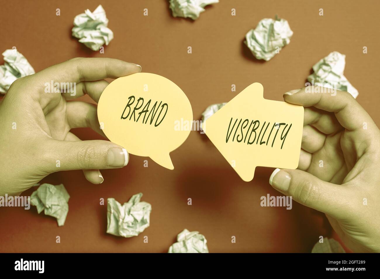 Text sign showing Brand Visibility. Concept meaning frequency at which ...