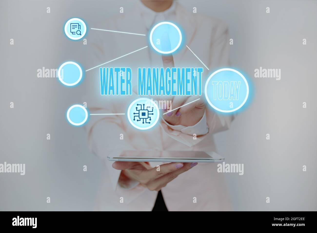 Text showing inspiration Water Management. Business overview optimum ...