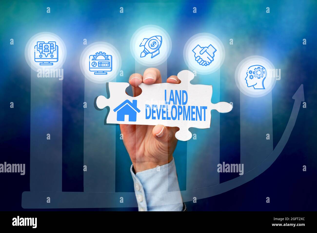 Handwriting text Land Development. Business showcase process of ...