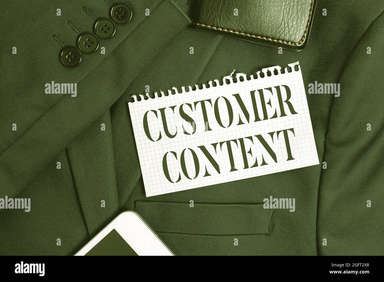 Conceptual caption Customer Content. Concept meaning content created ...