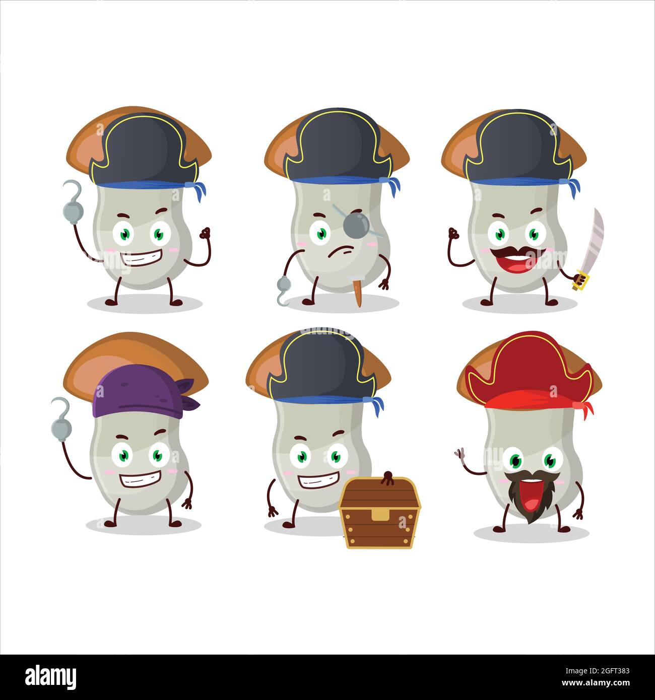 Cartoon character of aspen with various pirates emoticons. Vector ...