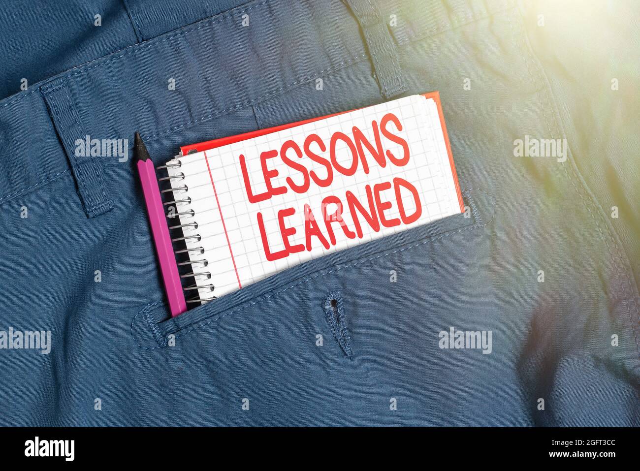 Text caption presenting Lessons Learned. Conceptual photo the knowledge or understanding gained ...