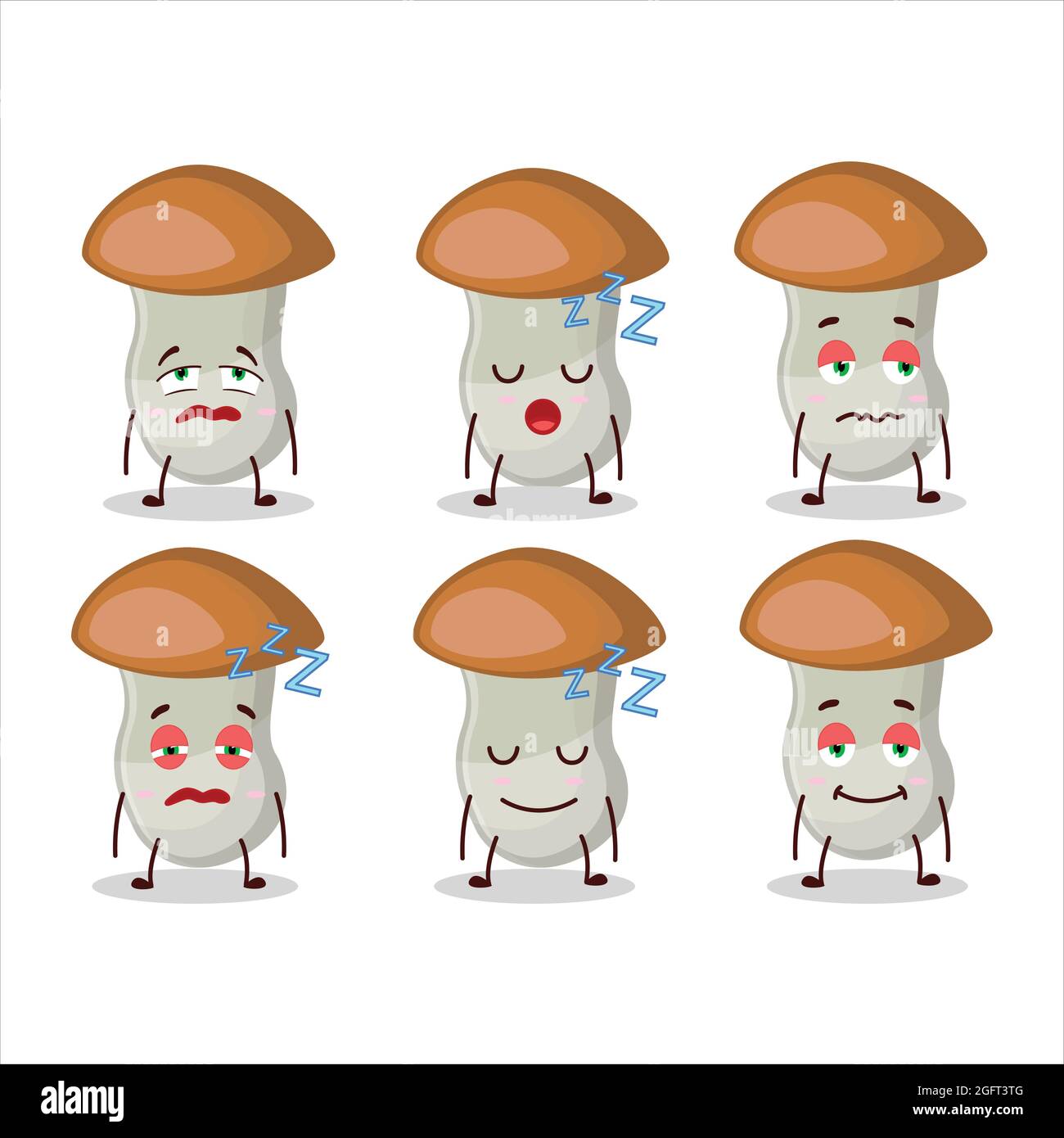Cartoon character of aspen with sleepy expression. Vector illustration ...