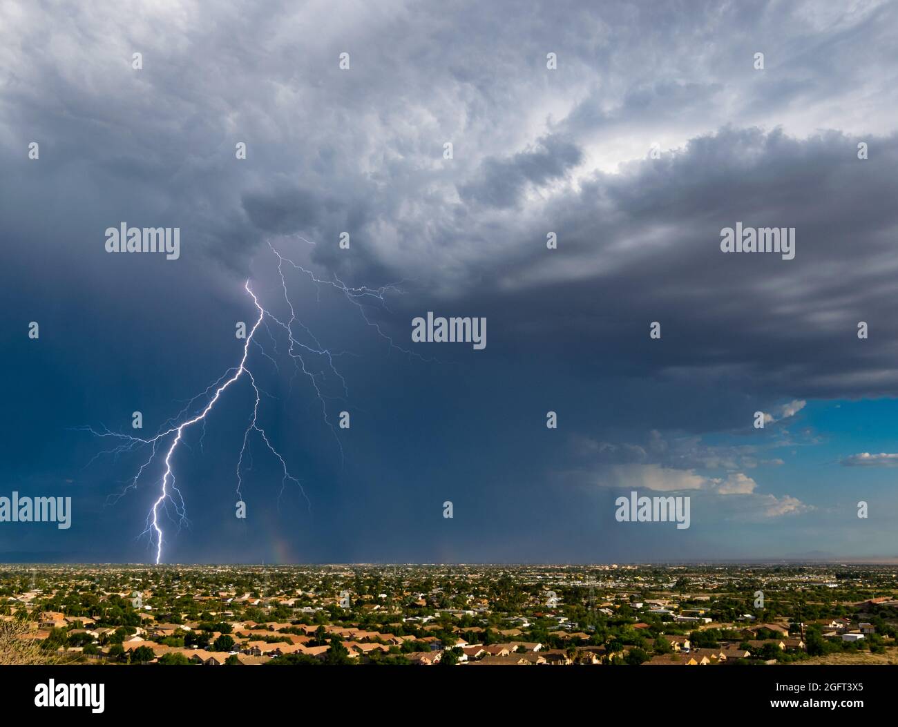 Daytime Lightning Bolt over Phoenix Suburbs Stock Photo - Alamy