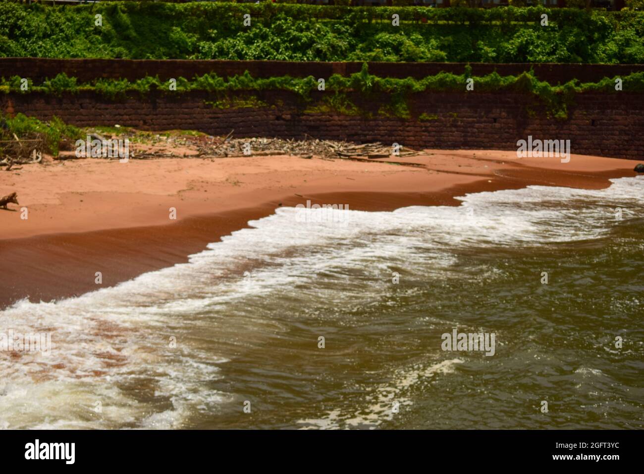 Ocean-Sea Waves Beach Sand and Mountains Yellow Landscape Background ...