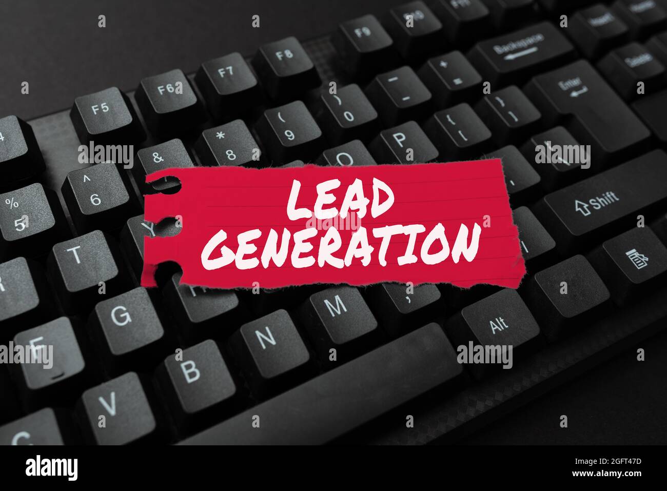Text sign showing Lead Generation. Concept meaning process of ...
