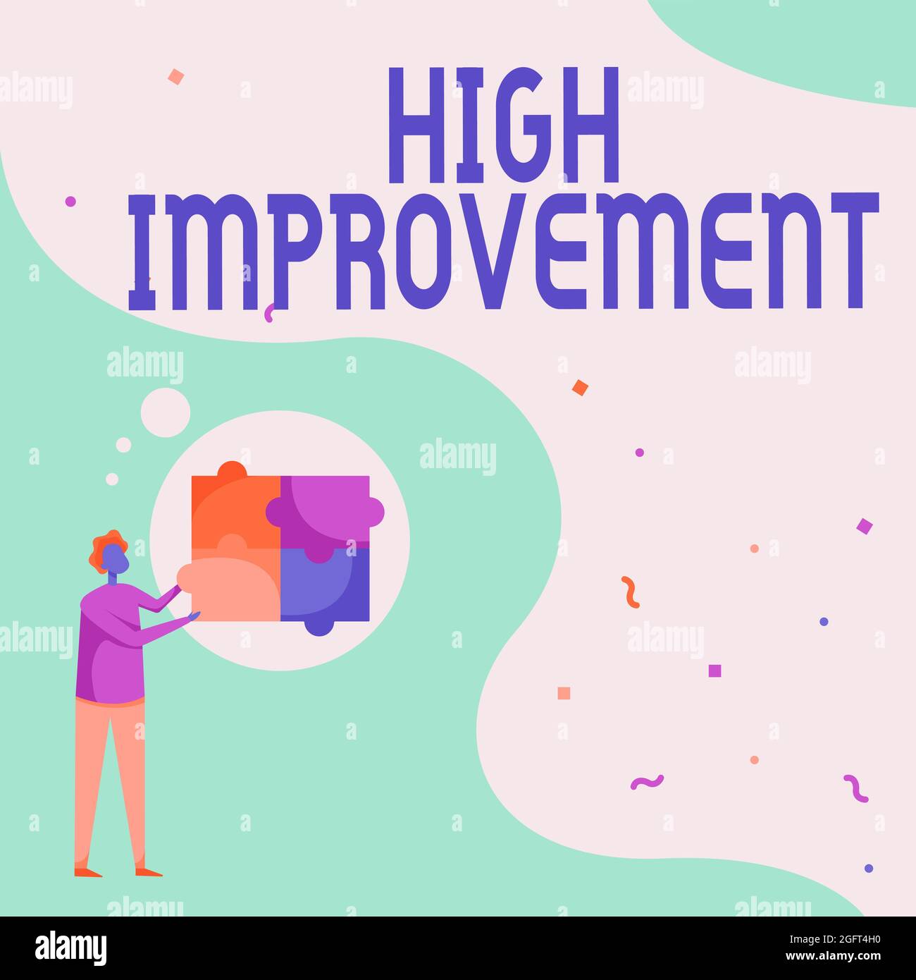 Conceptual display High Improvement. Business idea addition or change ...