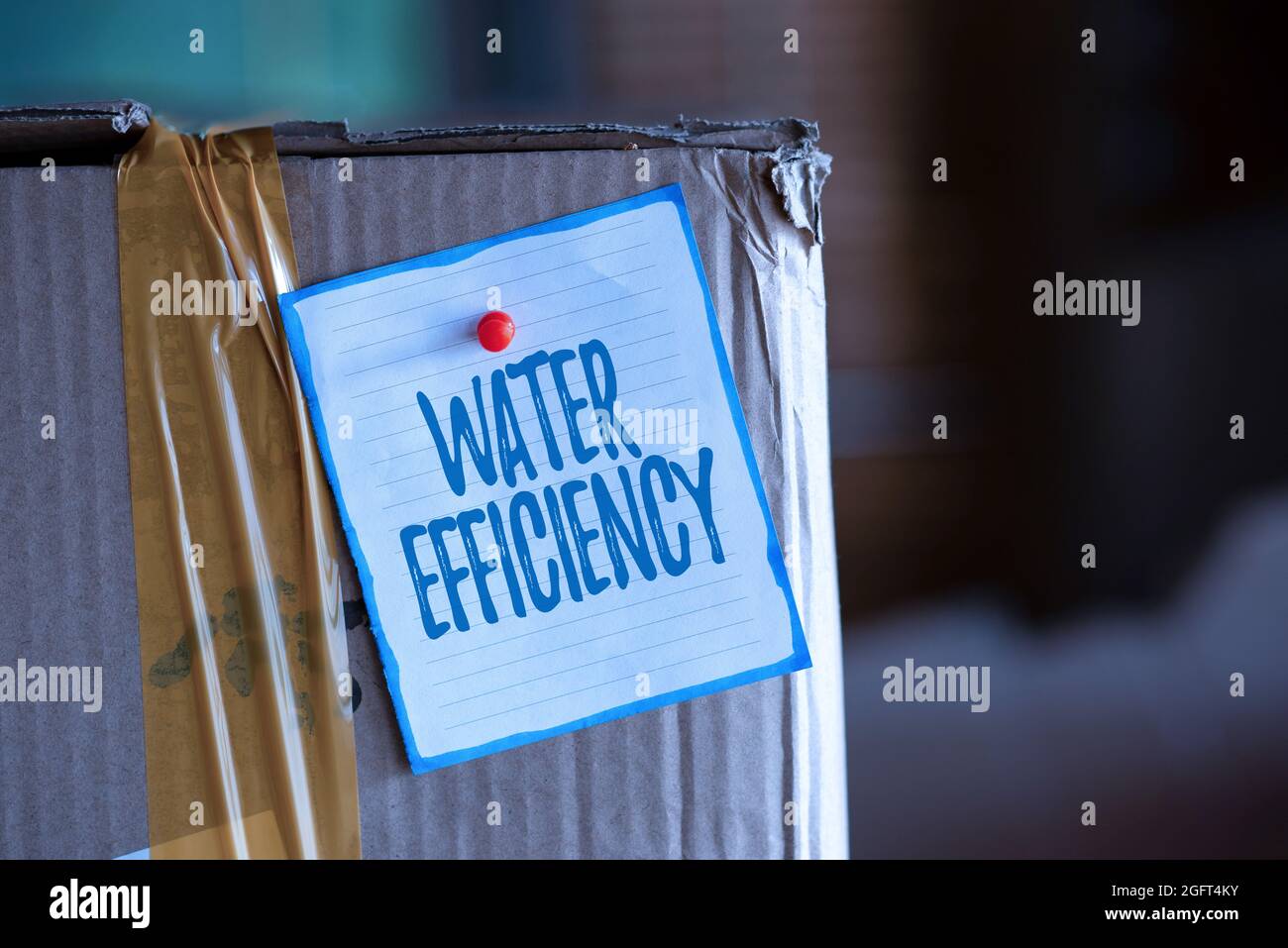 Hand writing sign Water Efficiency. Concept meaning reduce water ...