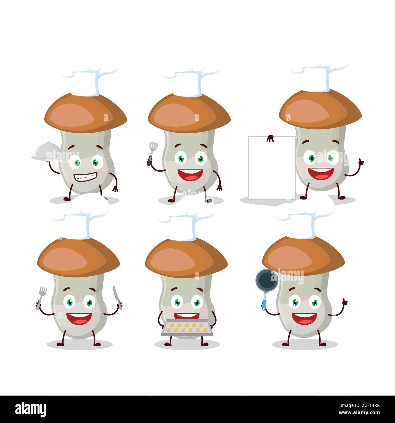 Cartoon character of aspen with various chef emoticons. Vector ...