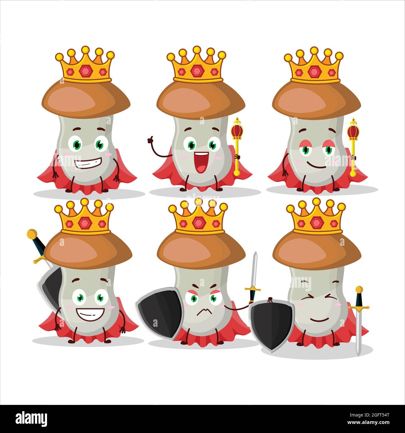 A Charismatic King aspen cartoon character wearing a gold crown. Vector ...