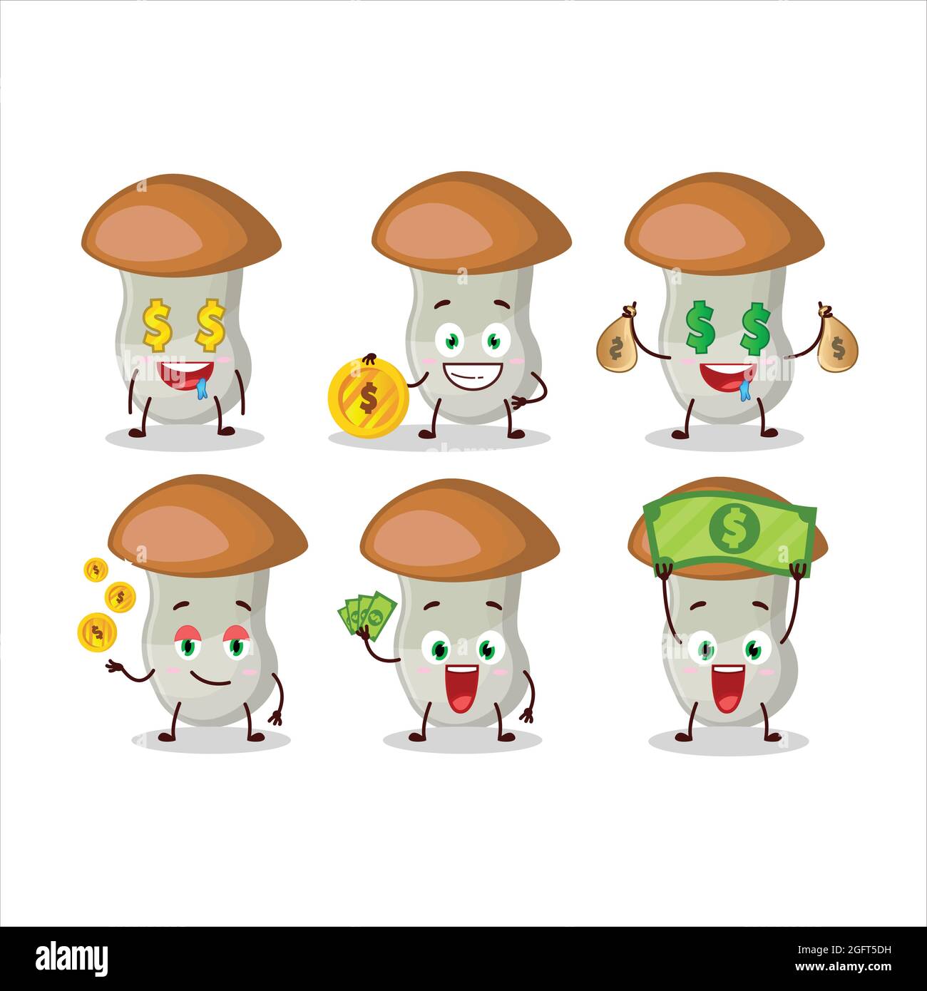 Aspen cartoon character with cute emoticon bring money. Vector ...
