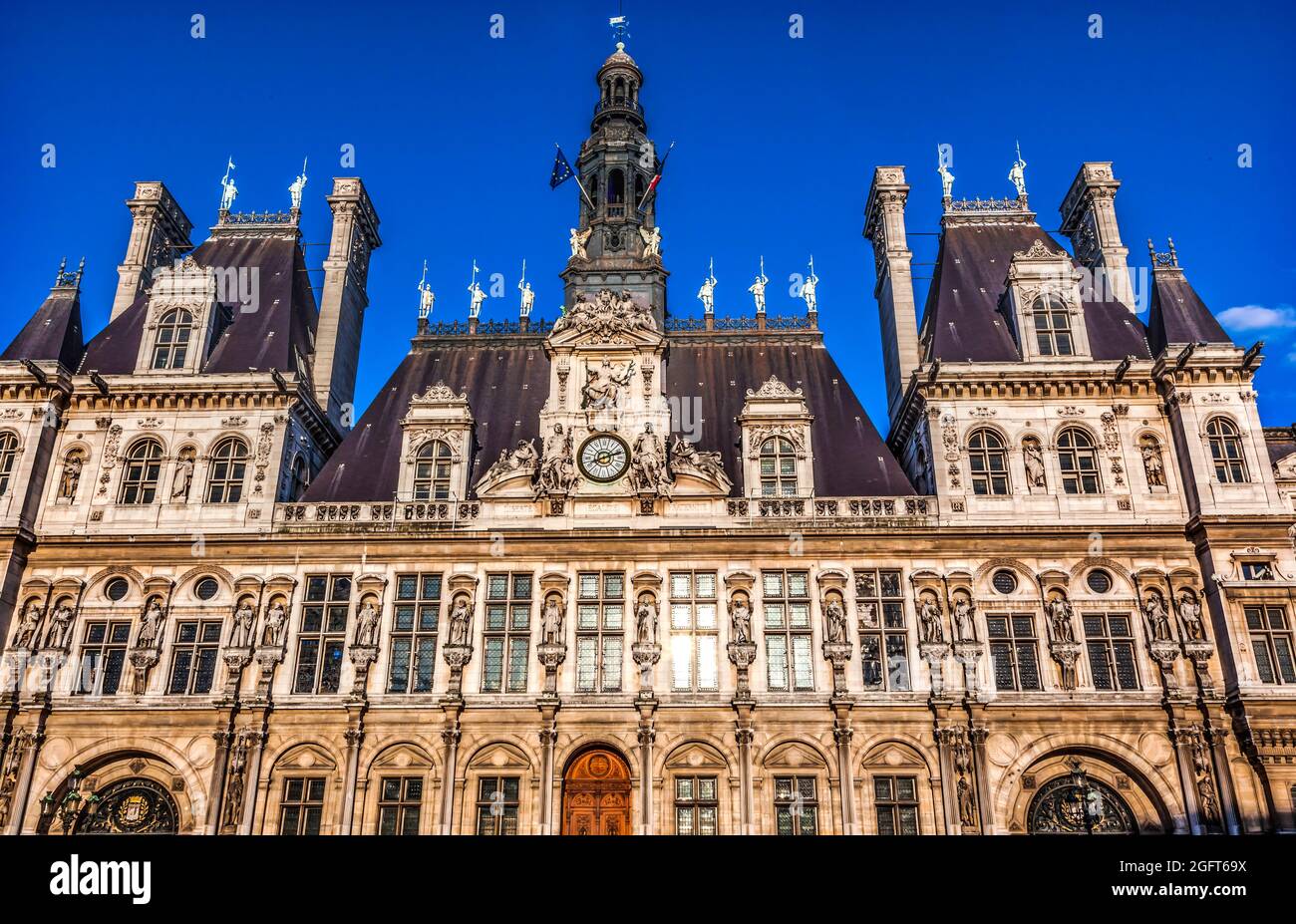 Hotel de Ville City Hall Flags Statues Goverment Administration ...