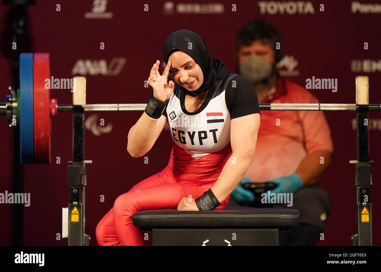 Egypt's Rehab Ahmed after setting a new Paralympic record in the first ...