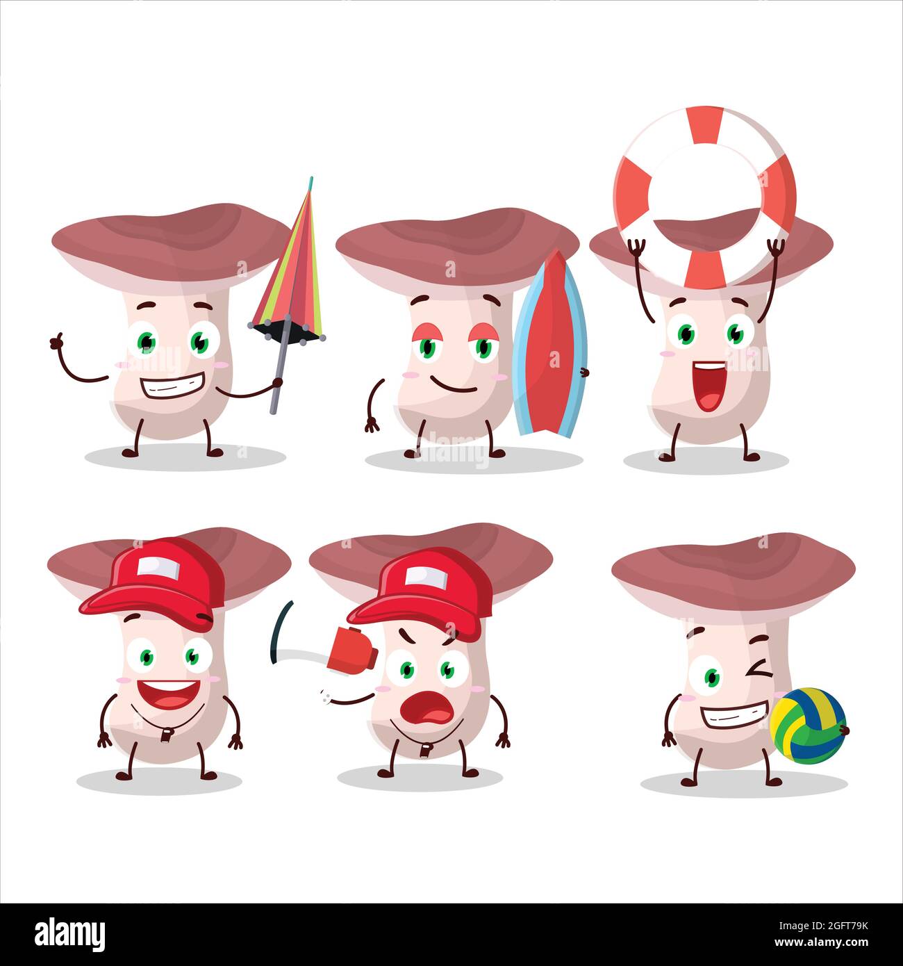 Happy Face rassula cartoon character playing on a beach. Vector ...