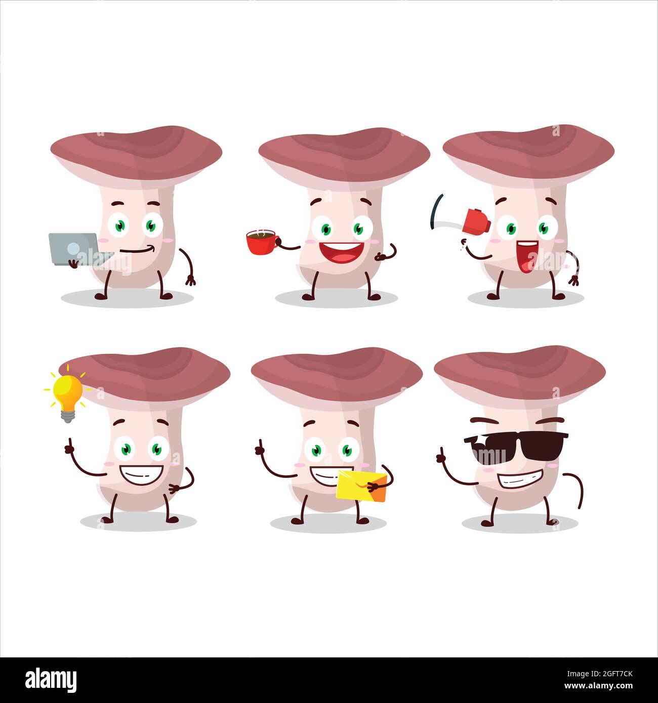 Rassula cartoon character with various types of business emoticons ...