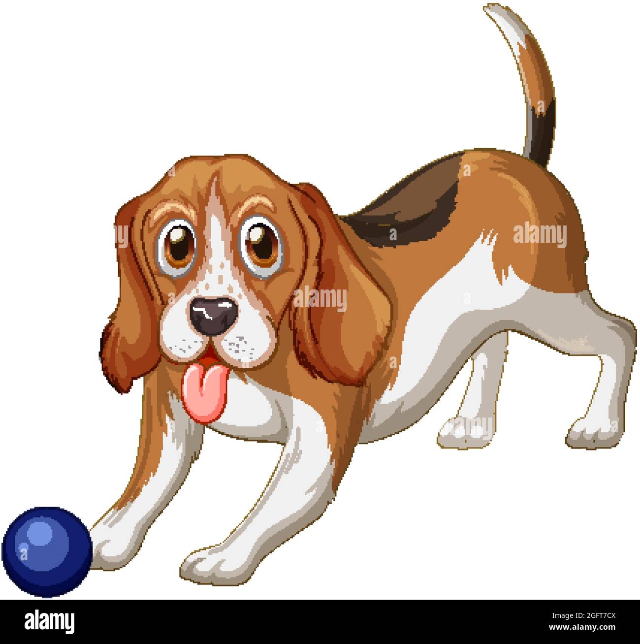 Beagle dog cartoon on white background illustration Stock Vector Image ...