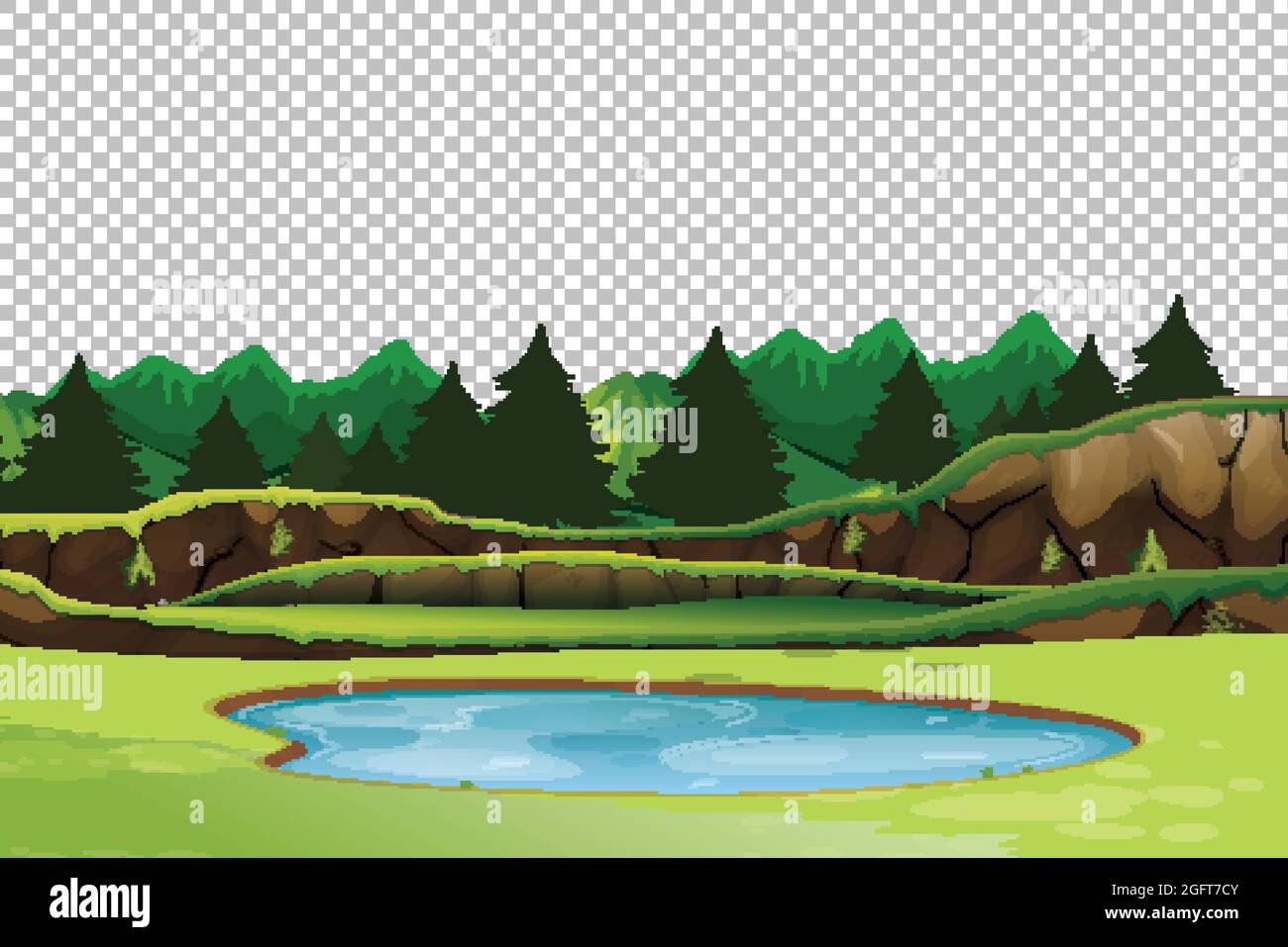 Nature outdoor landscape transparent background illustration Stock ...