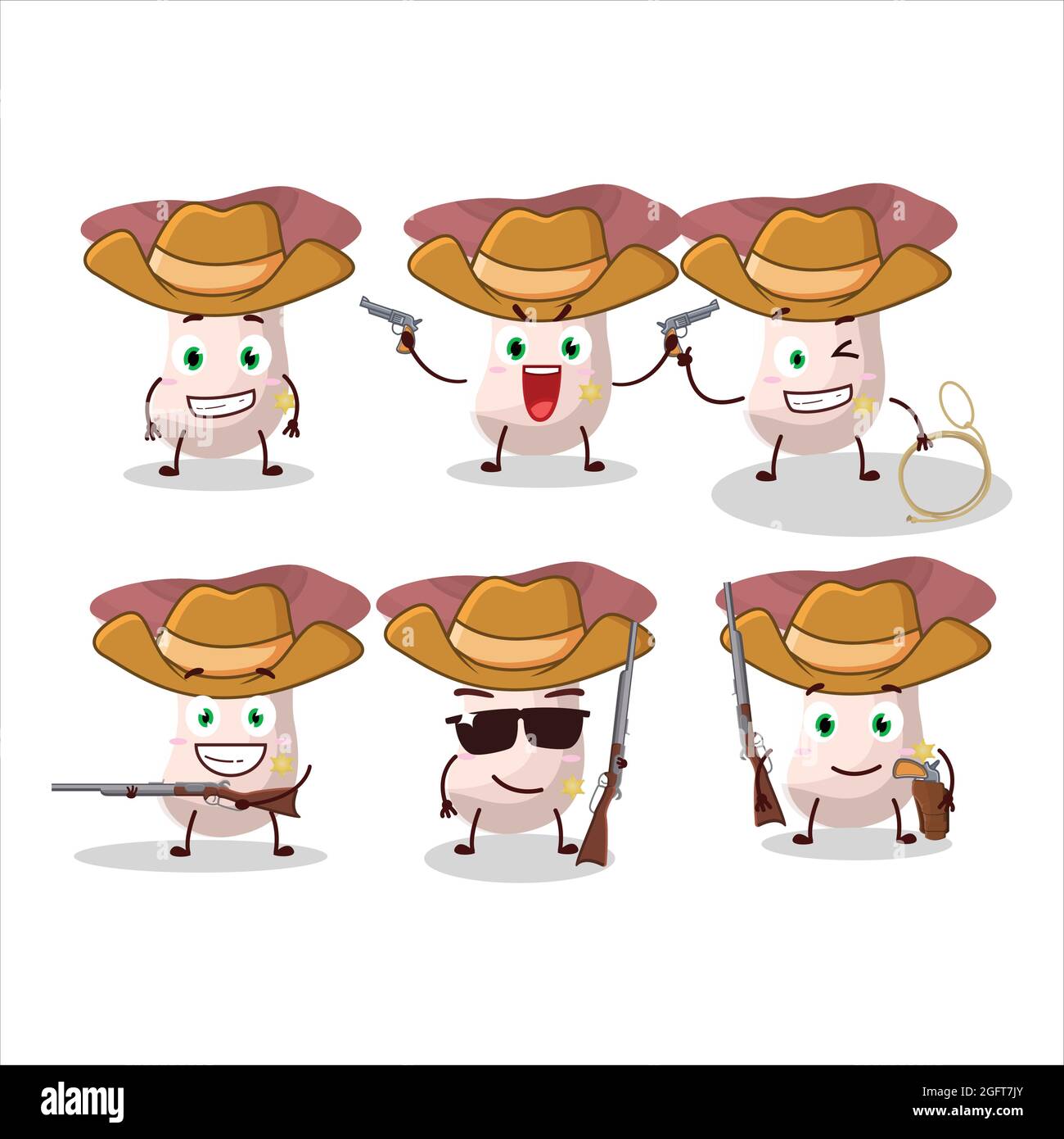 Cool cowboy rassula cartoon character with a cute hat. Vector ...