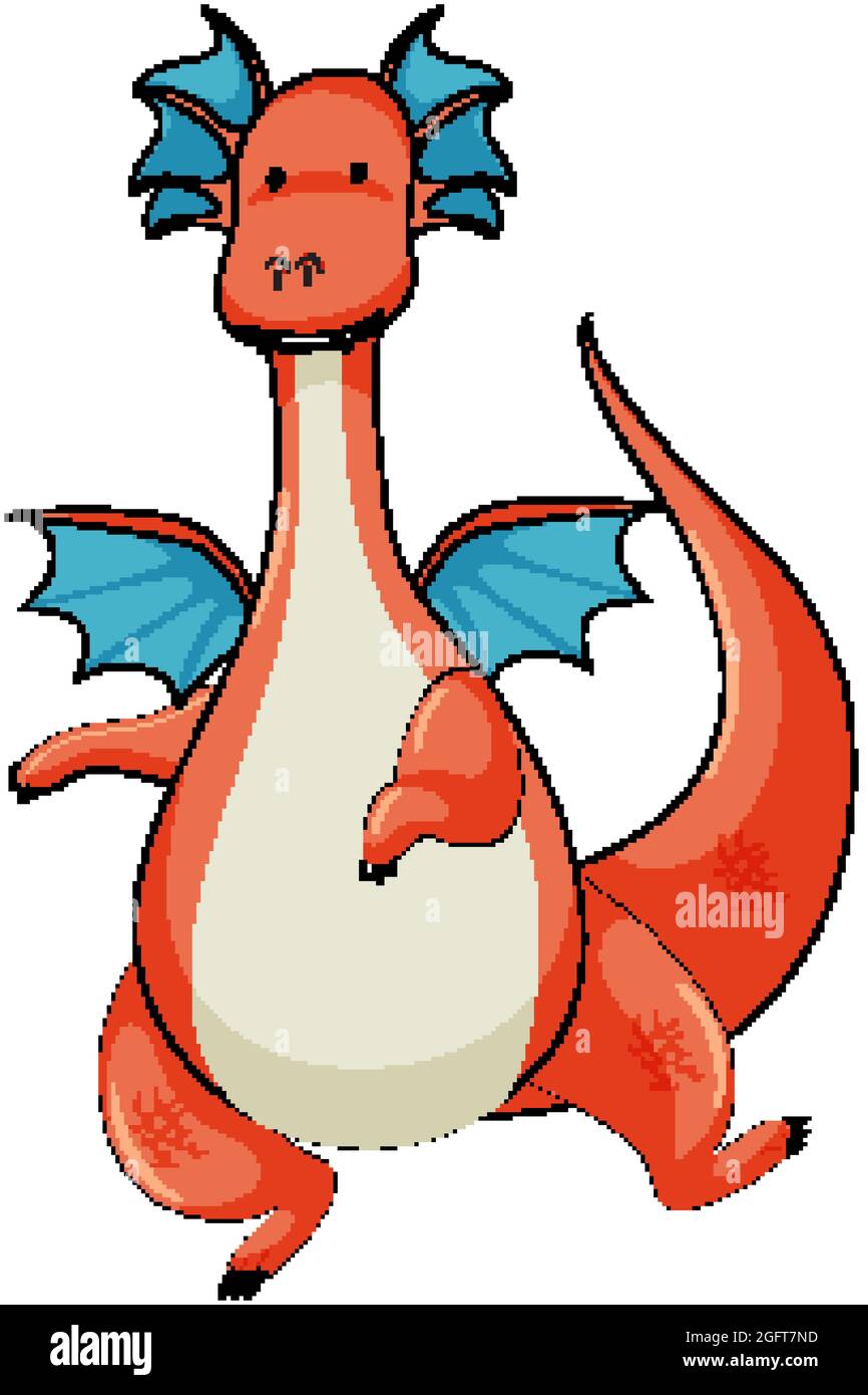 Simple cartoon character of dragon isolated illustration Stock Vector ...