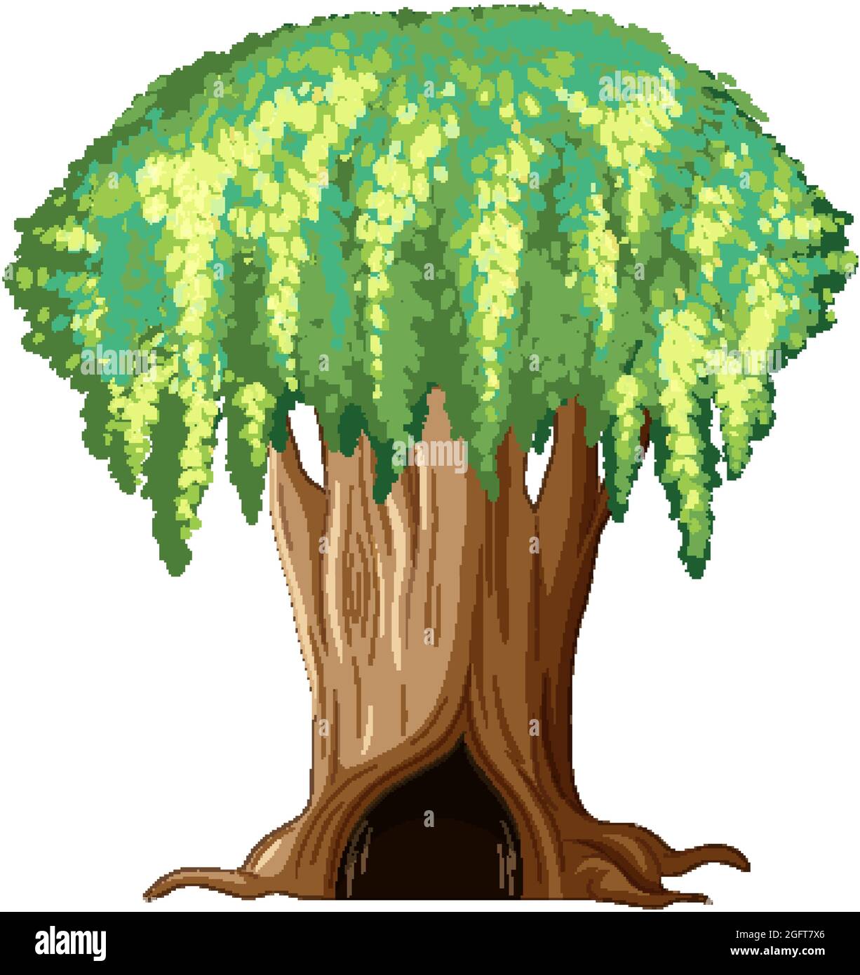 Fantasy huge tree on white background illustration Stock Vector Image ...