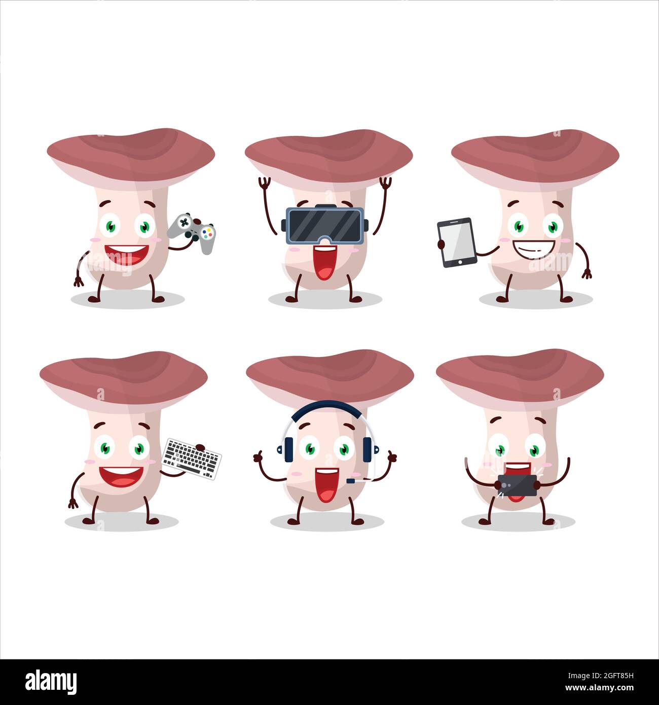 Rassula cartoon character are playing games with various cute emoticons ...