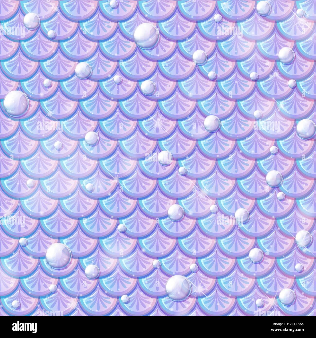 Pearlescent mermaid scales seamless pattern illustration Stock Vector ...