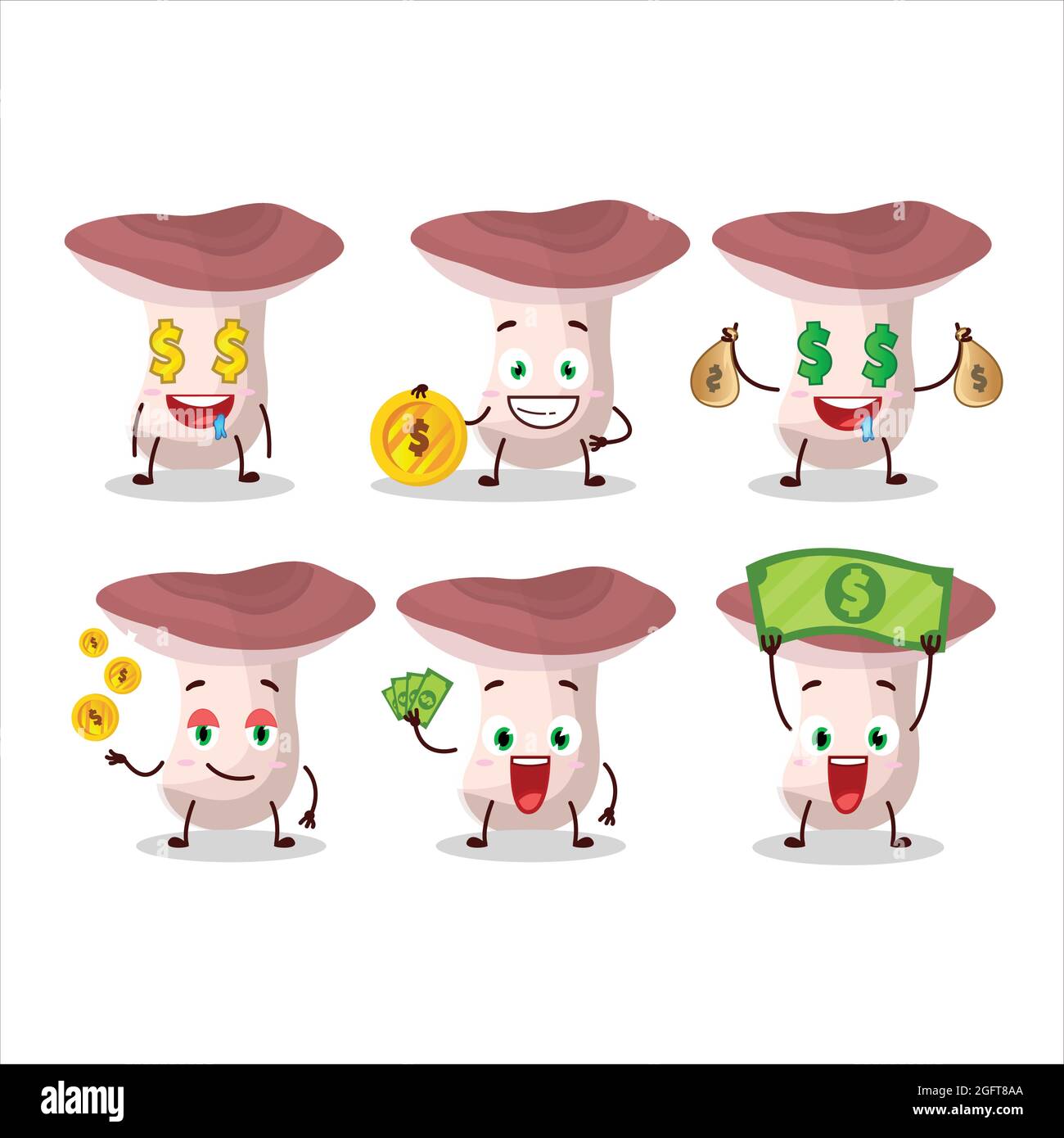 Rassula cartoon character with cute emoticon bring money. Vector ...