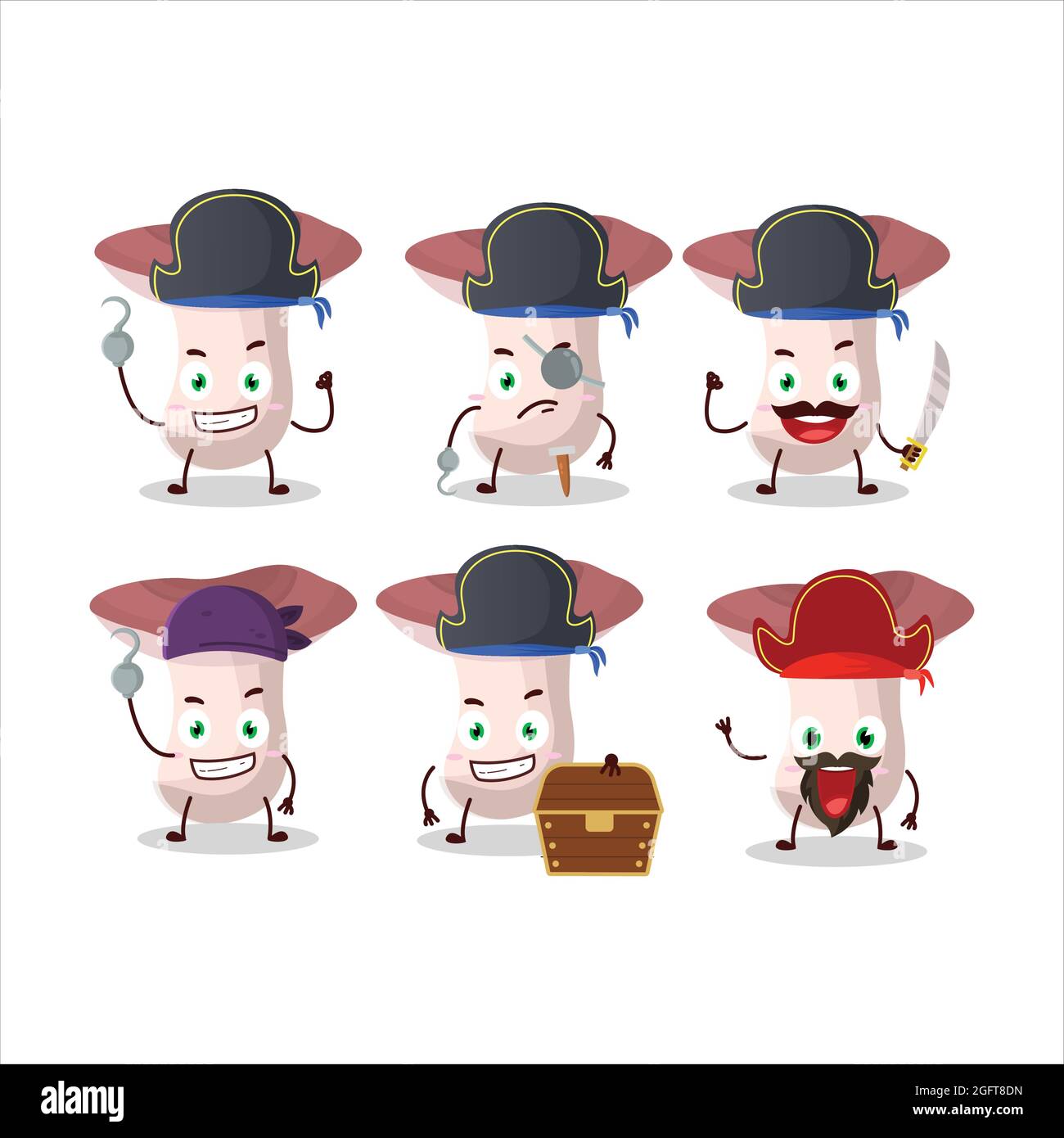 Cartoon character of rassula with various pirates emoticons. Vector ...